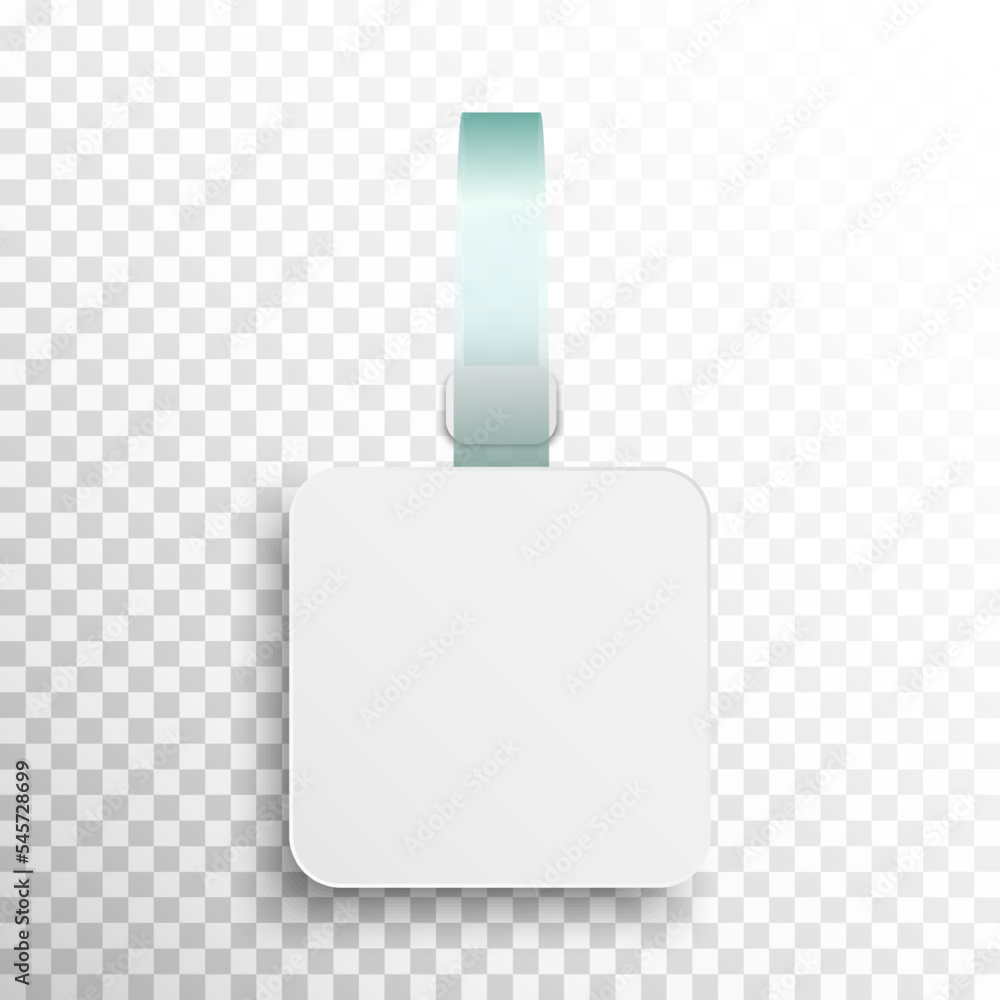 White straight square advertising wobbler isolated on transparent ...