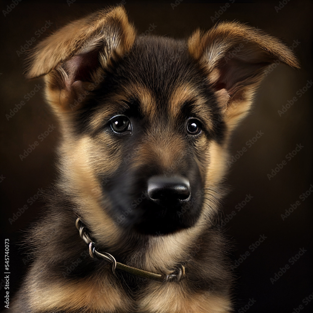 German shepherd puppy. Portrait of a german shepherd dog. Dog portrait ...