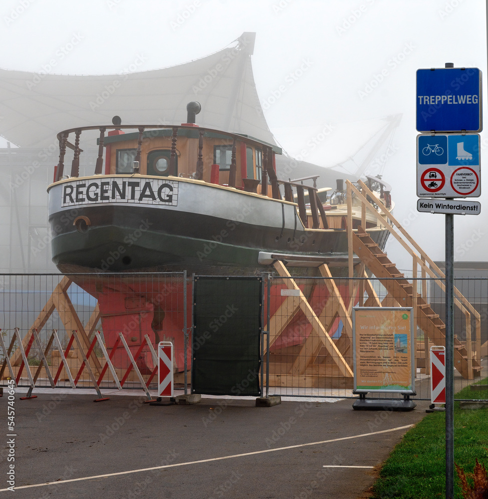 Former ship Regentag (Rainday) of the deceased artist Friedensreich ...
