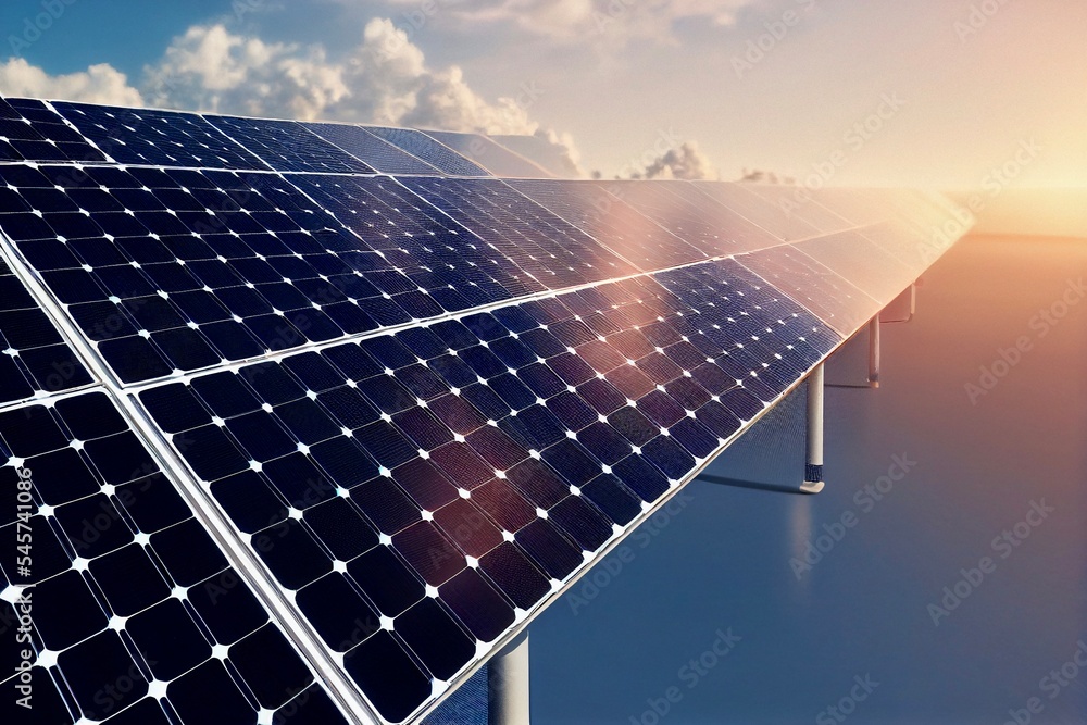 Midjourney render of solar panels Stock Illustration | Adobe Stock