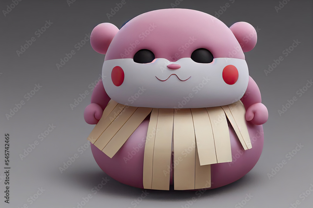 Japanese hamster character in adorable and cuddly stylized cartoon on ...