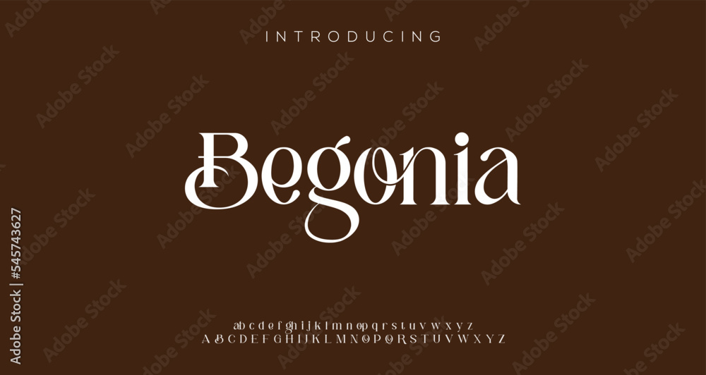 Vetor de BEGONIA Minimal luxury typo Font and Modern tech Typography ...
