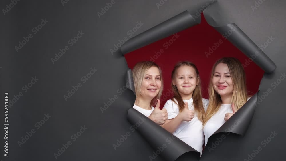Family photo. Supportive females. Positive mood. Happy positive girl ...