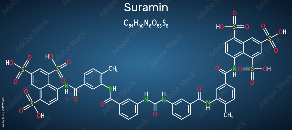 Vecteur Stock Suramin drug molecule. It is used to treat African ...