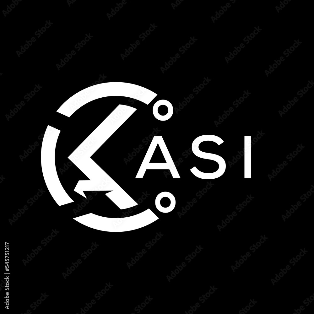 ASI letter logo. ASI black background and white letter. ASI technology ...