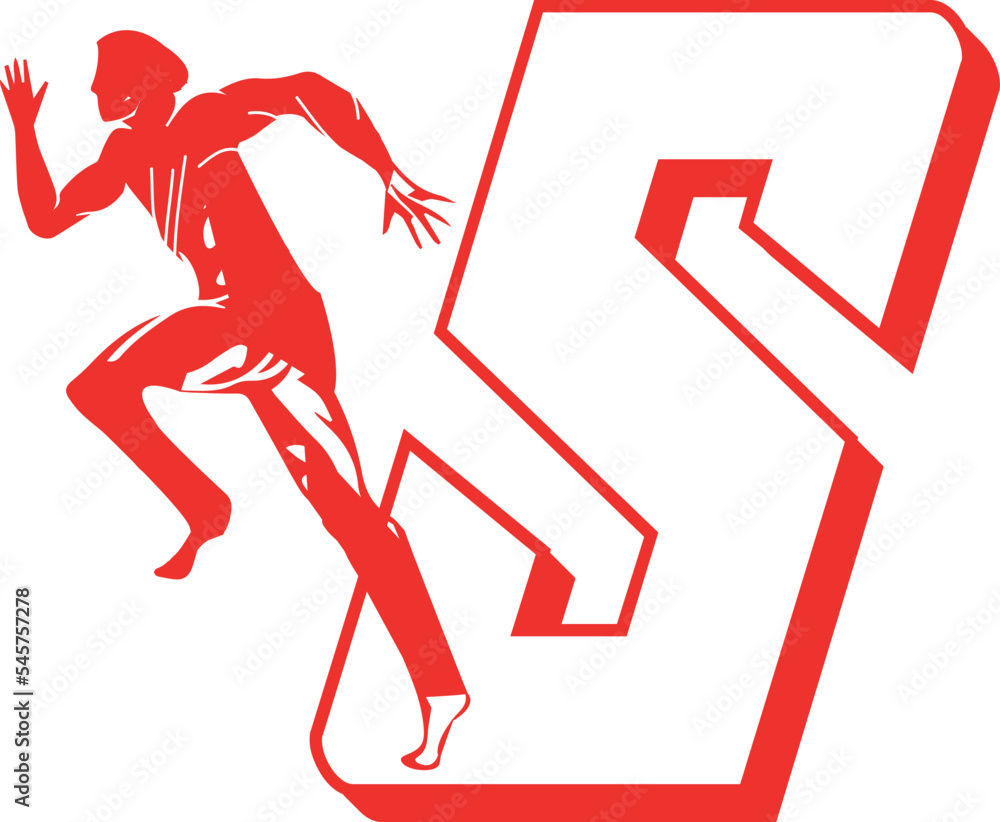logo vector of run athlete with letter S. Stock Vector | Adobe Stock