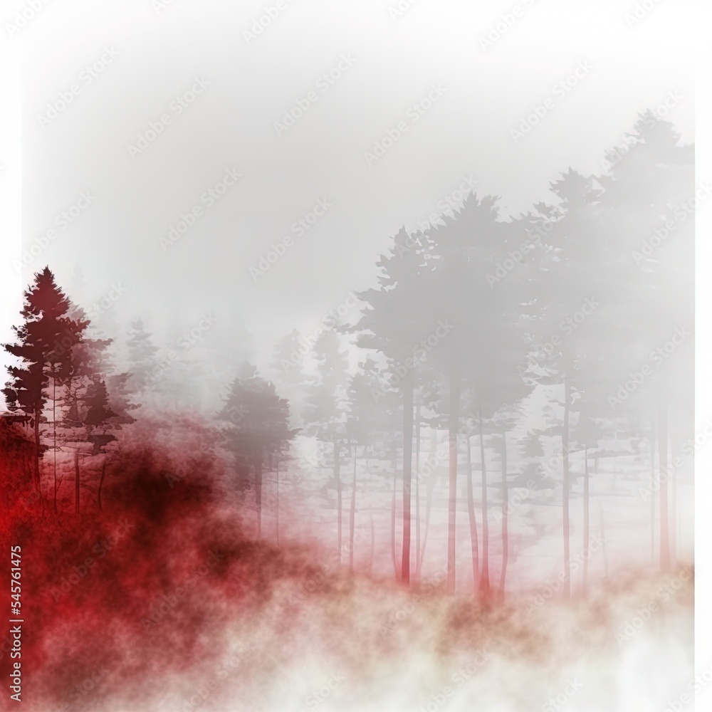 Red fog on the white background, smoky effect for photos and artworks ...