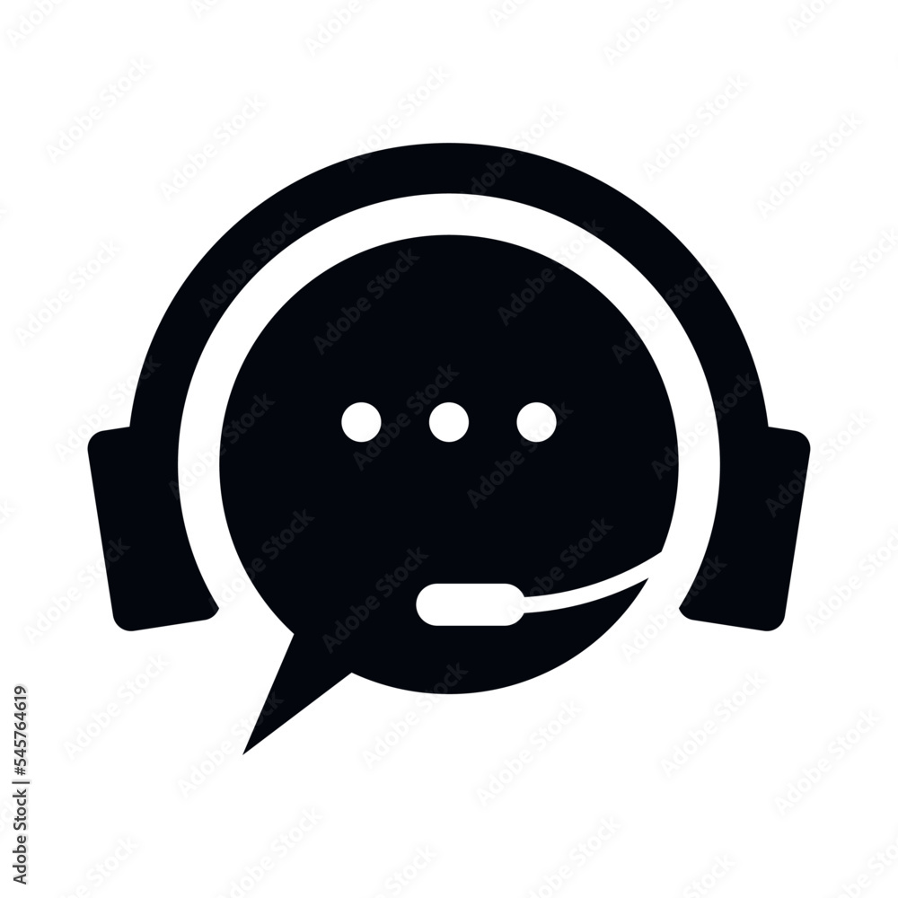 Support service for customer, call center helpline logo badge Stock ...