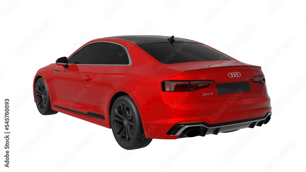 back view of red car isolated on white, AUDI RS5 png transparent ...