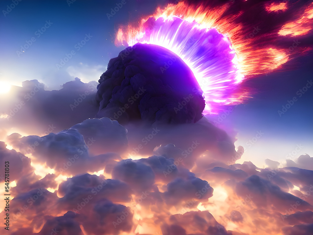 Nukleare Explosion, Atombombe, Atomkrieg, Illustration Stock ...