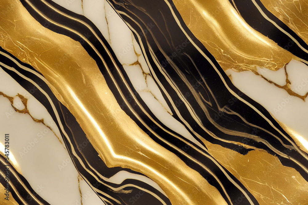 abstract black marble background with golden veins, japanese kintsugi ...