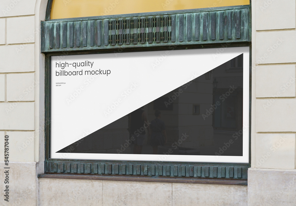 Window Wall Outdoor Advertising Poster Mockup Stock Template | Adobe Stock