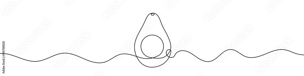 Avocado one line icon. One line drawing background. Continuous line ...