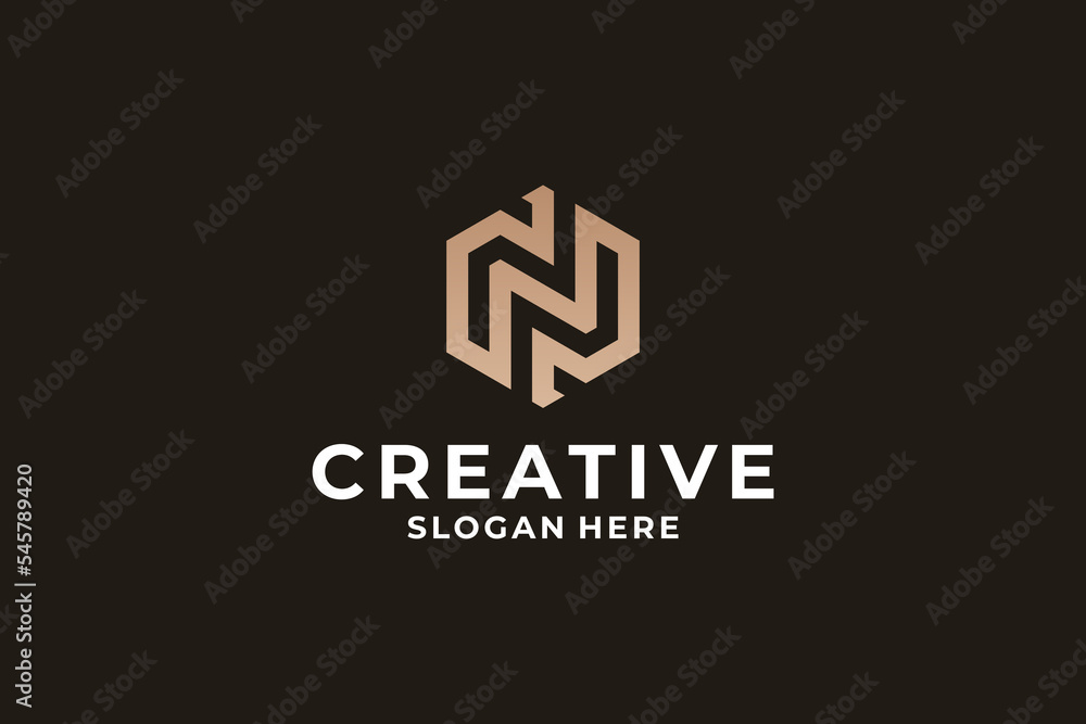 Abstract symbol letter N logo design. Stock Vector | Adobe Stock