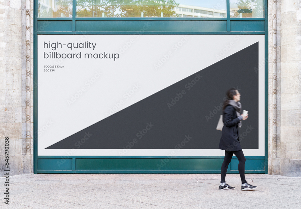 Facade Billboard Store Outdoor Advertising Poster Mockup Stock Template ...