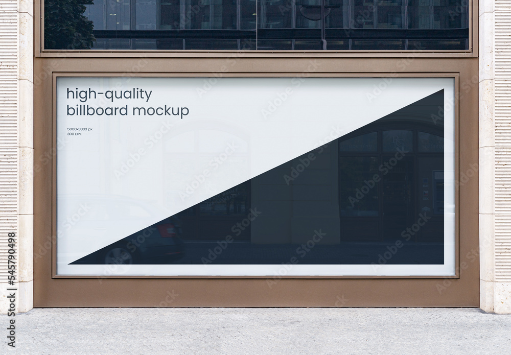 Facade Billboard Store Outdoor Advertising Poster Mockup Stock Template ...