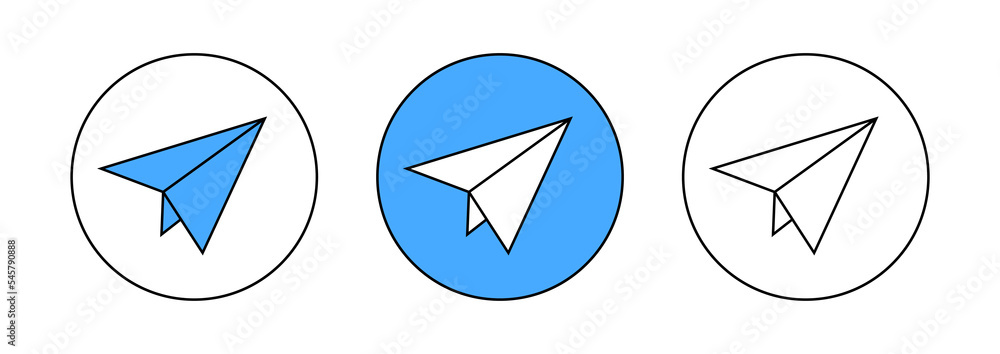 Aircraft blue vector logo Paper airplane icons. Stock Vector | Adobe Stock