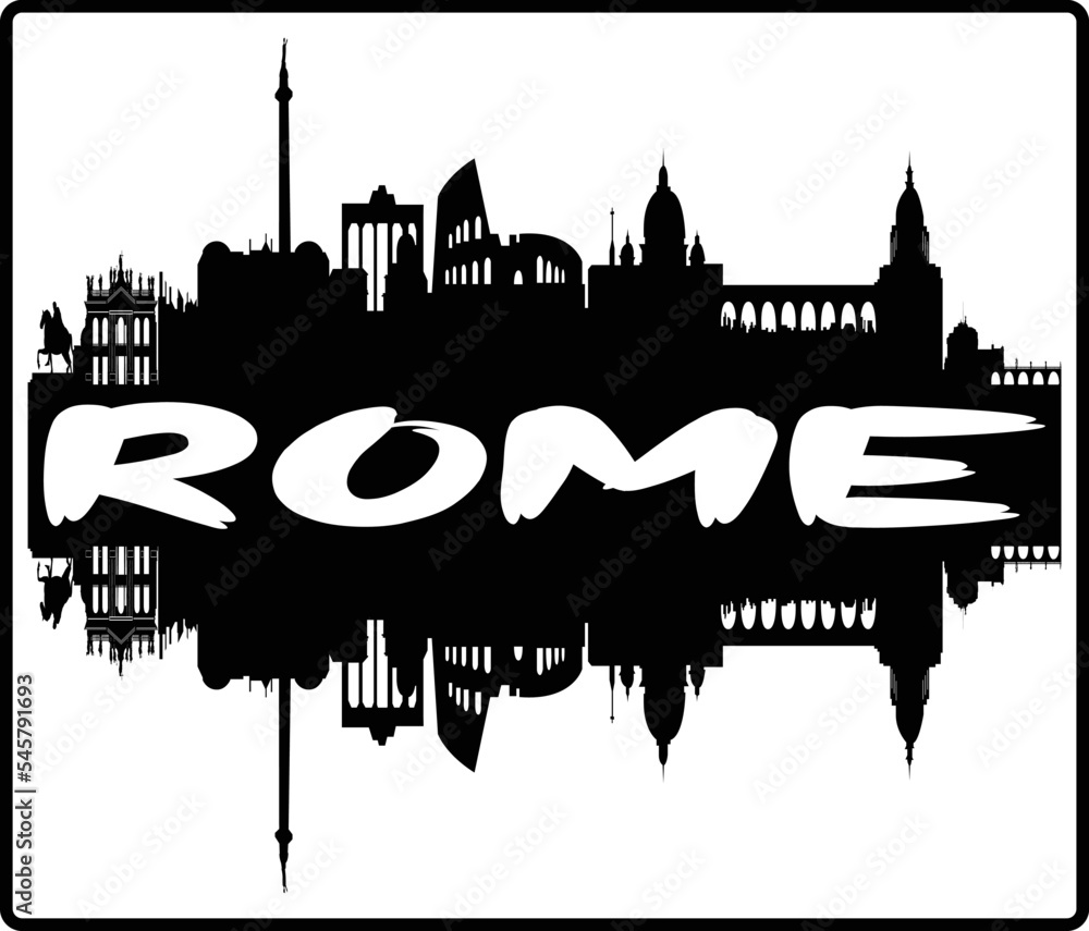 Rome Italy Skyline Sunset Travel Souvenir Sticker Logo Badge Stamp ...