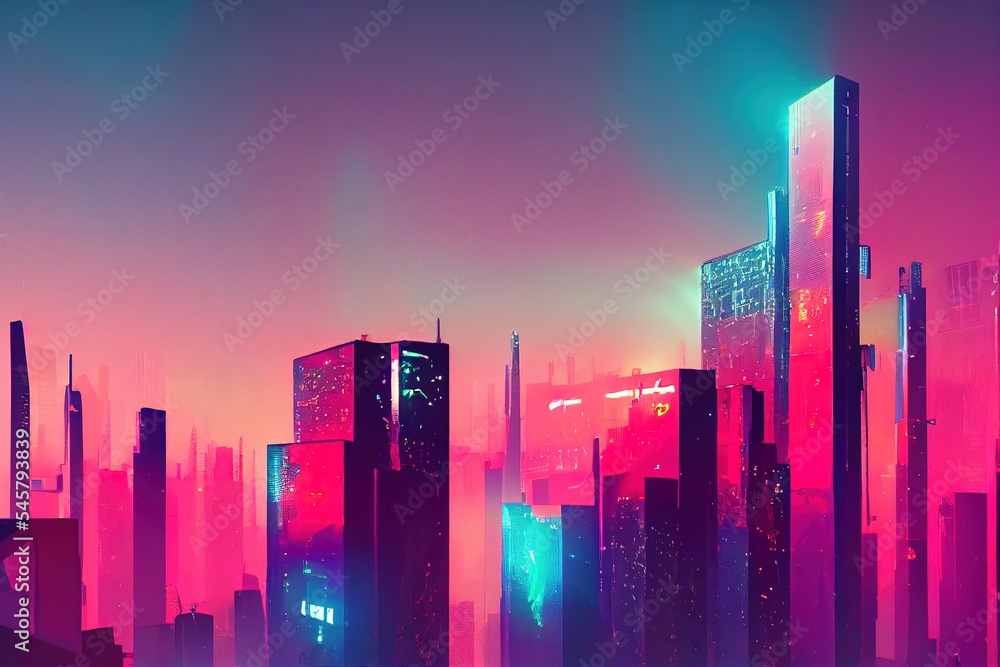 3d abstract neon background, glowing ultraviolet vertical lines, cyber ...