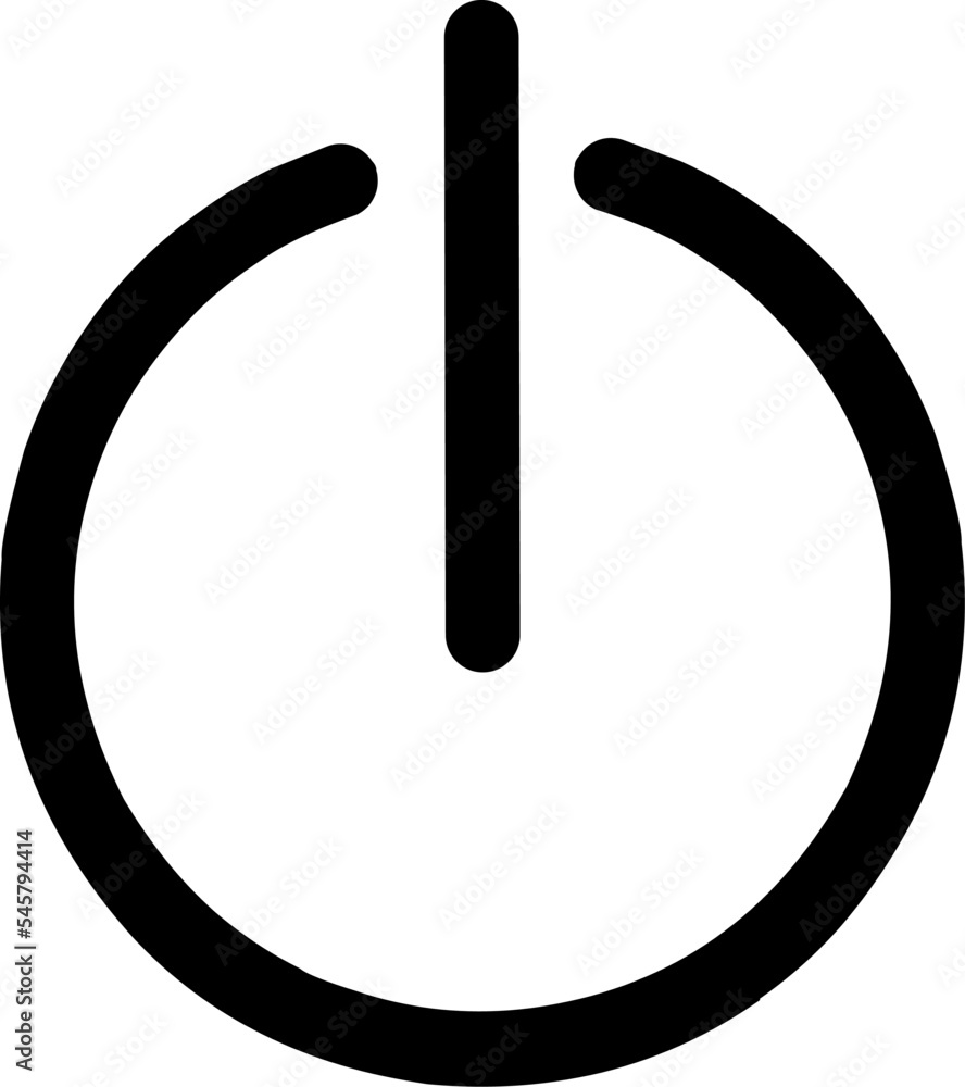 On, off Icon isolated on a white background. Shutdown symbol for your ...