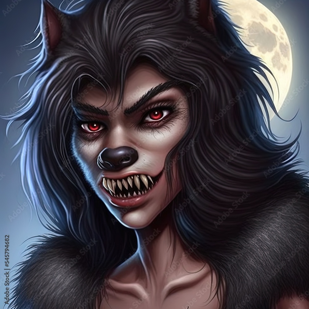 Cartoon Girl Werewolf