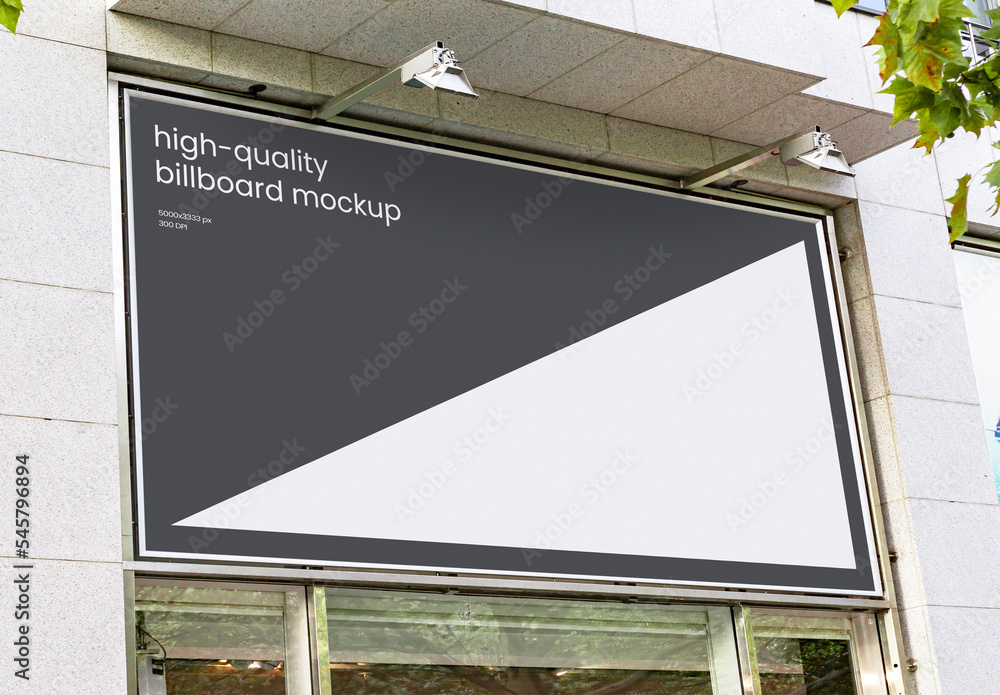 Entrance Billboard Outdoor Advertising Poster Mockup Template Stock ...