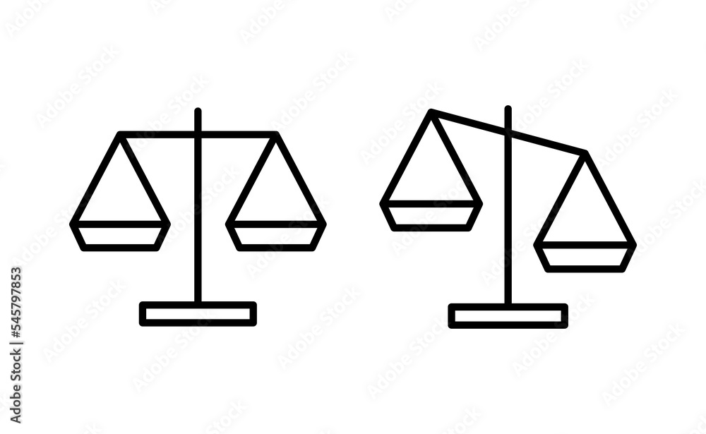 Scales icon vector for web and mobile app. Law scale icon. Justice sign ...