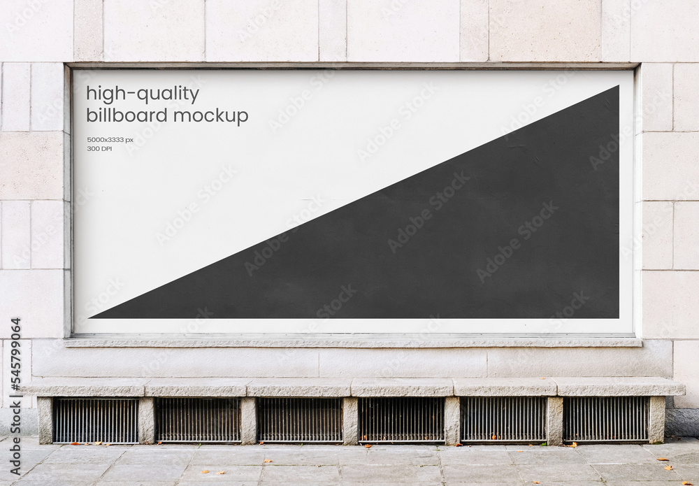 Wide Billboard Outdoor Advertising Poster Mockup Template Stock ...