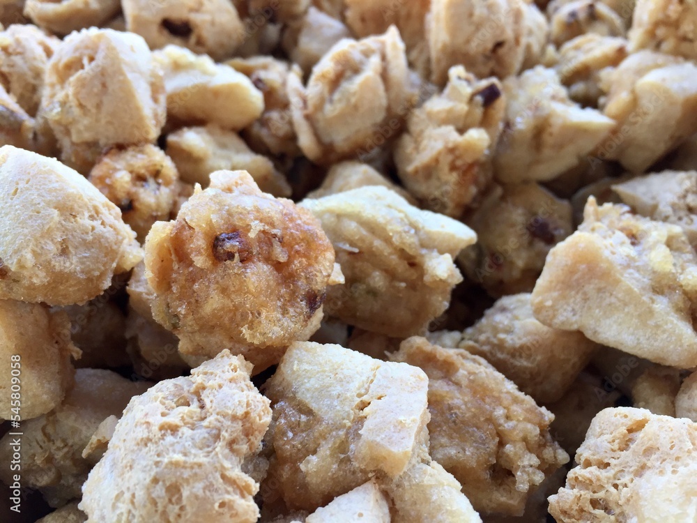 pile of crispy fried tofu at a street food vendor's stall Stock Photo ...