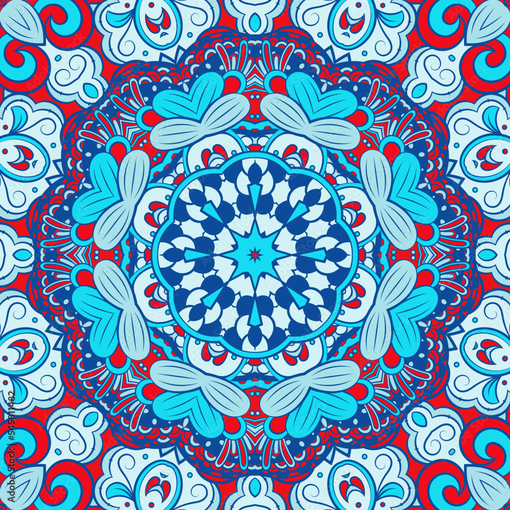 Seamless tile texture. Tracery mehndi design image. Ethnic doodle art ...