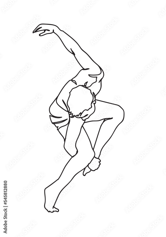 continuous line drawing of man cheering on white background Stock ...