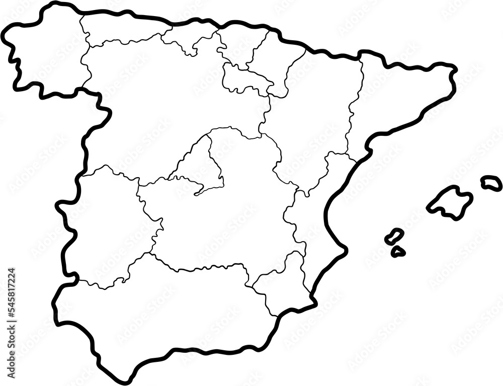 doodle freehand drawing of spain map. Stock Illustration | Adobe Stock