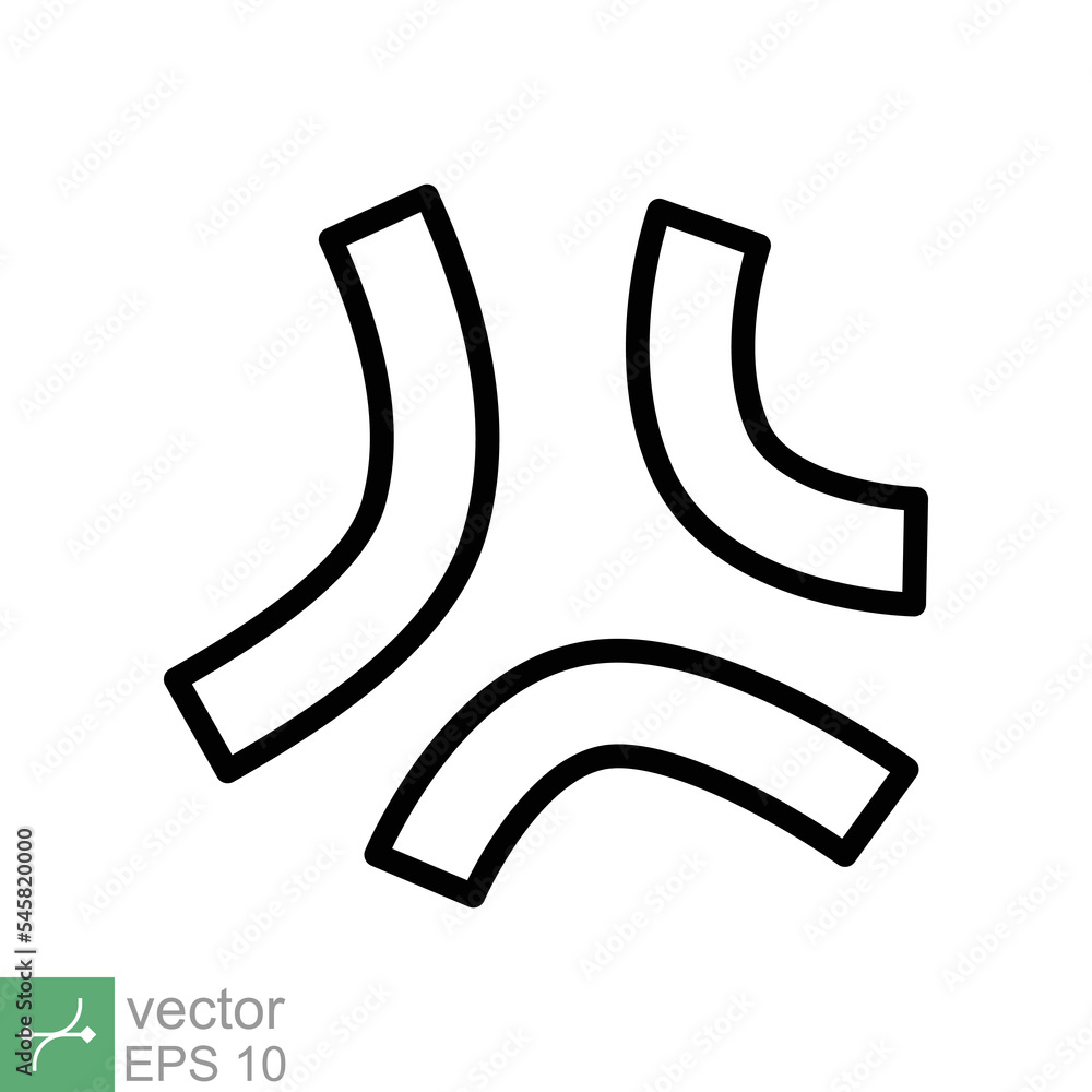 Anger symbol icon. Simple outline style. Black angry sign, cartoon ...