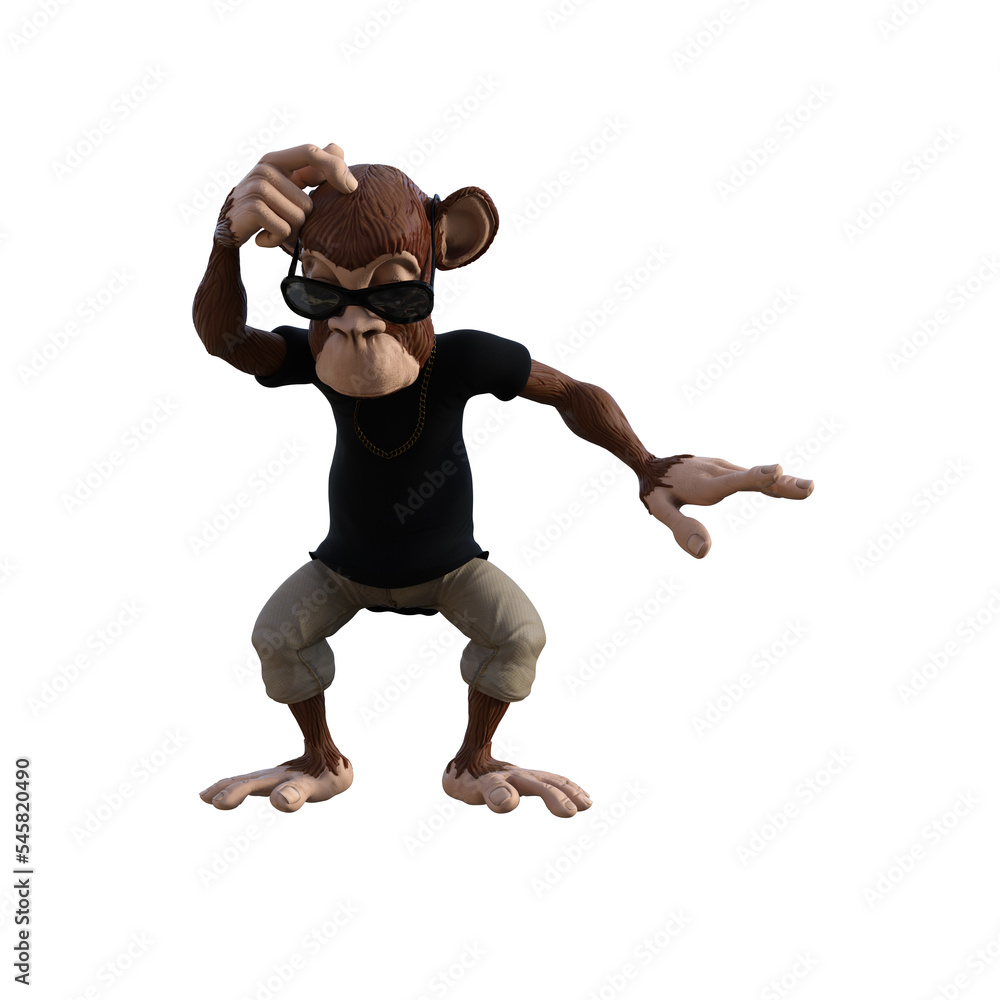 Toon Monkey poses for your composition. Monkey character isolated on ...