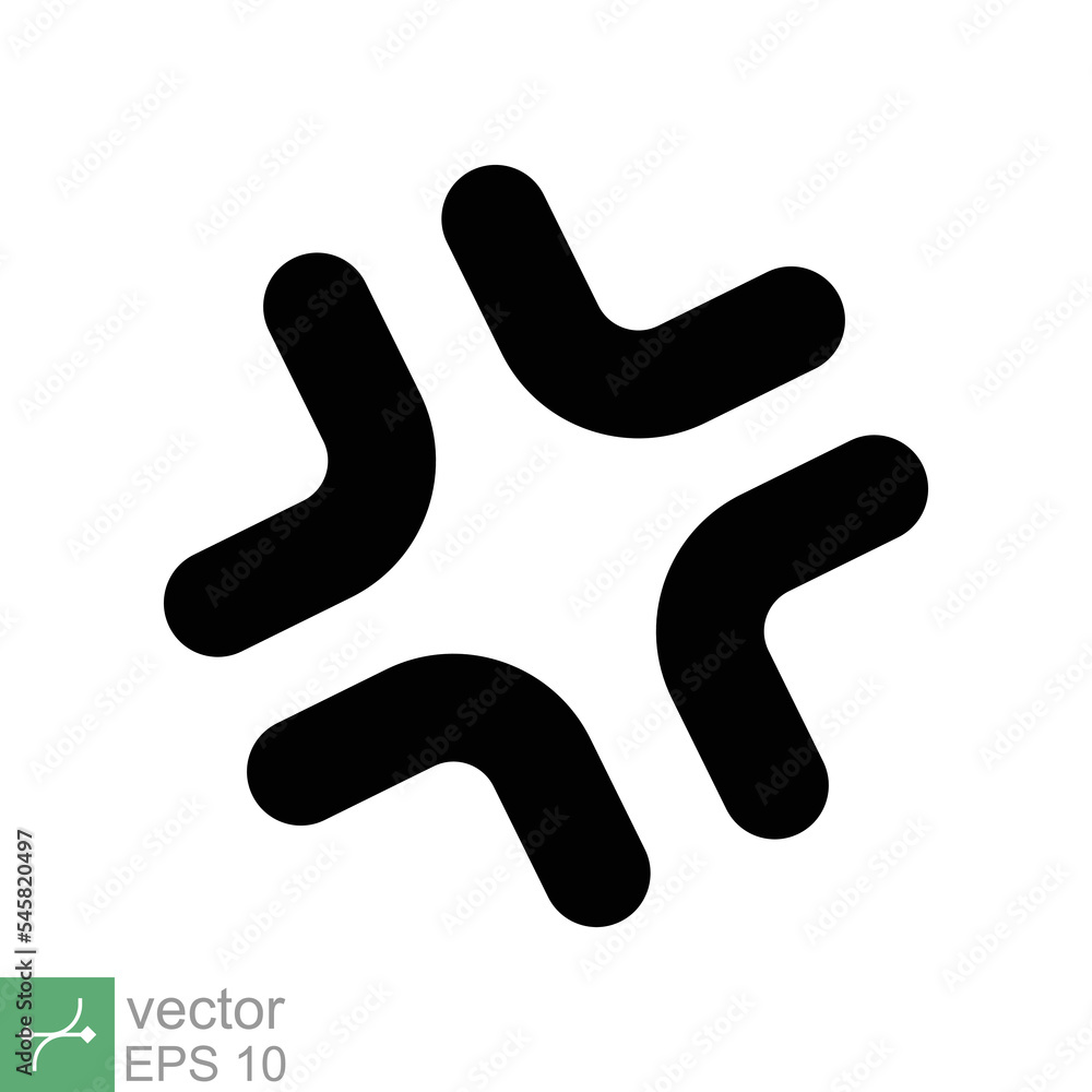 Anger symbol icon. Simple solid style. Black angry sign, cartoon ...