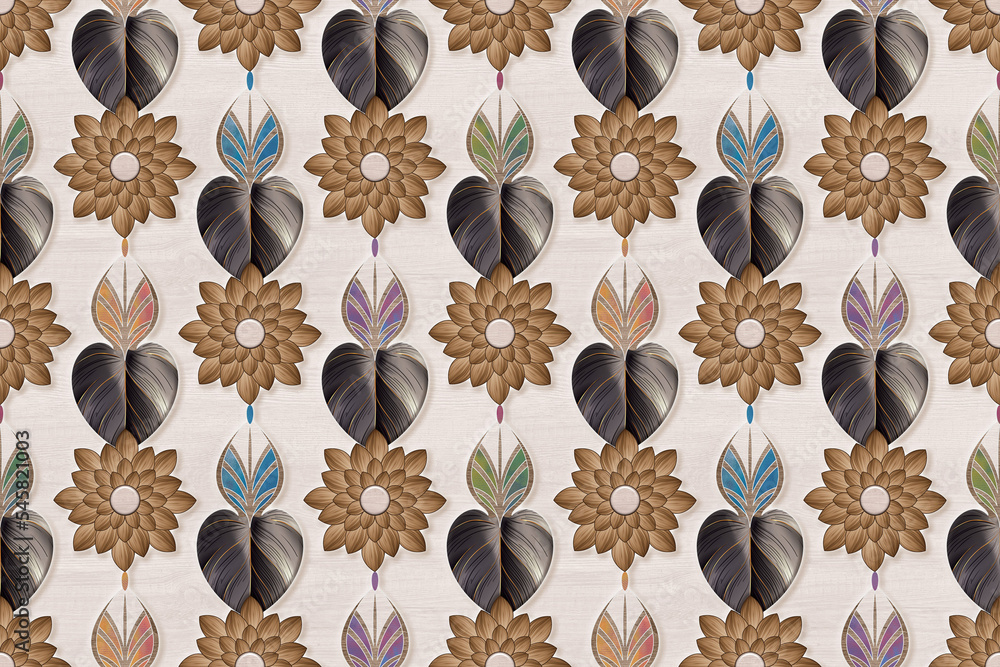 Seamless Ceramic Wall tiles design Flower Wallpaper design Pattern ...