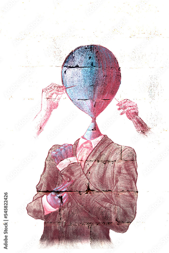 Globo, persona con cabeza de globo, manos, mano, hoja, papel arrugado ...