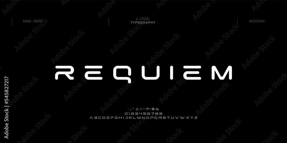 Creative modern technology alphabet fonts. Abstract typography urban ...