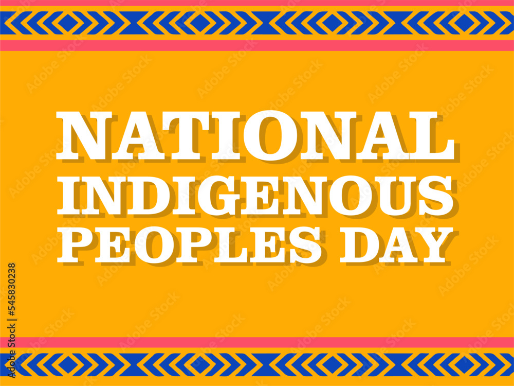 National Indigenous Peoples Day with yellow background Stock Vector ...