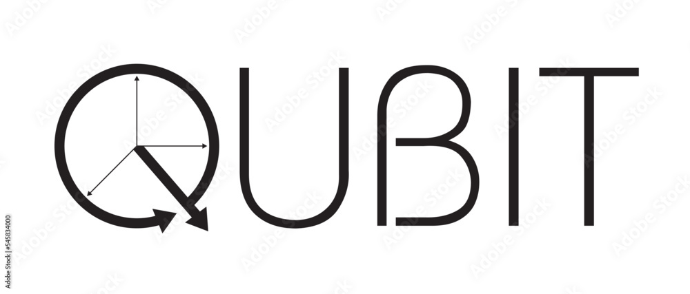 Qubit logo design for quantum computing, an icon of future technology ...