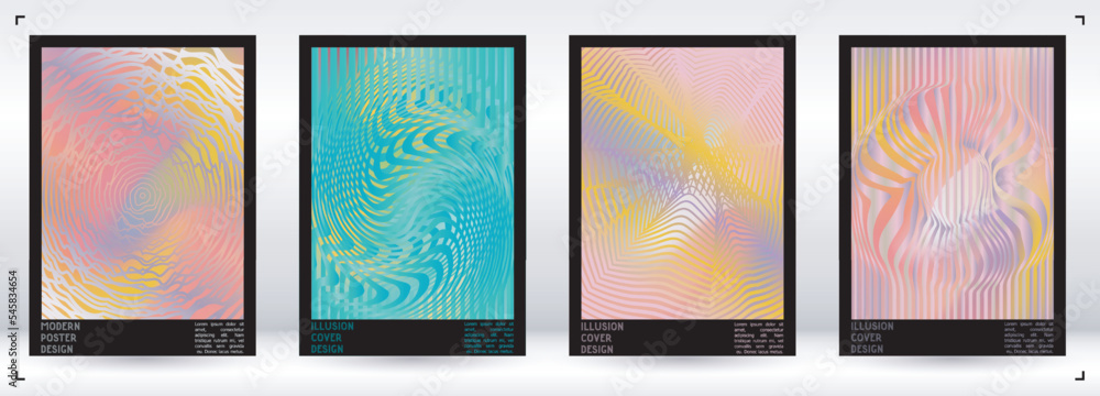 Geometrical Poster Design with Optical Illusion Effect. Minimal ...