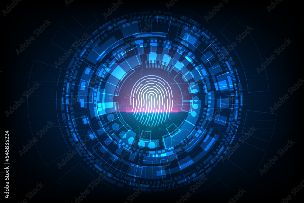 fingerprint scan provides security access, digital biometric system ...