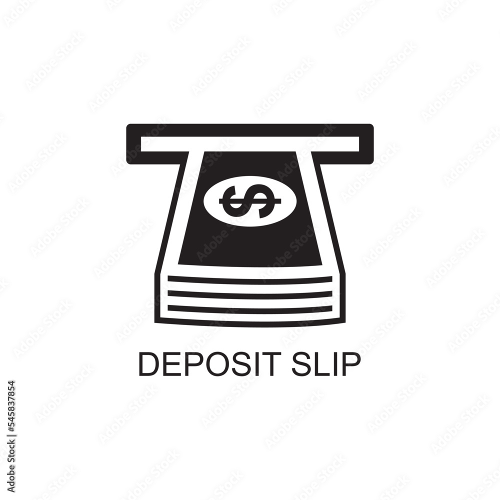 deposit slip icon , financial icon Stock Vector | Adobe Stock