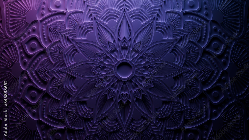 Purple Mandala Pattern Wallpaper. Three-dimensional Diwali Celebration ...