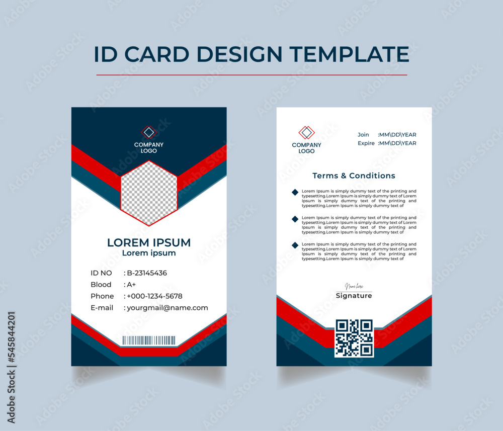 Professional and modern id card template design Stock Vector | Adobe Stock