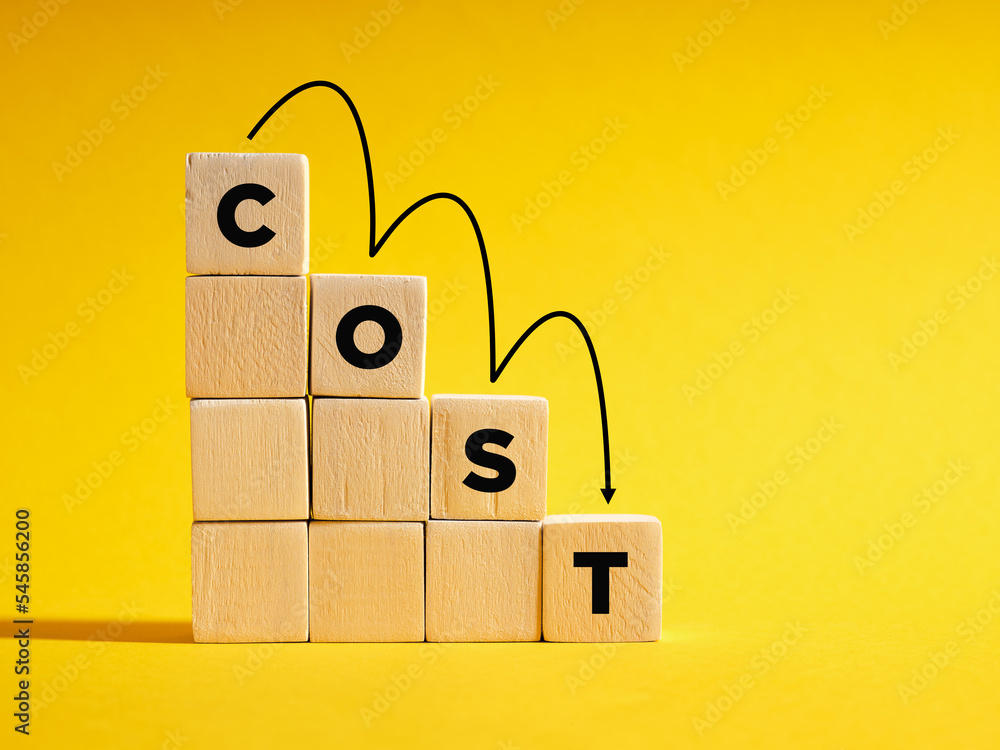Decreasing costs and cost management concept. Lean, control, reduction ...