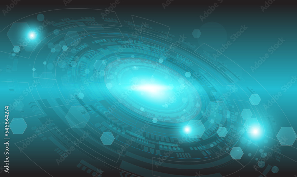 Abstract blue computer technology background with circuit board and ...