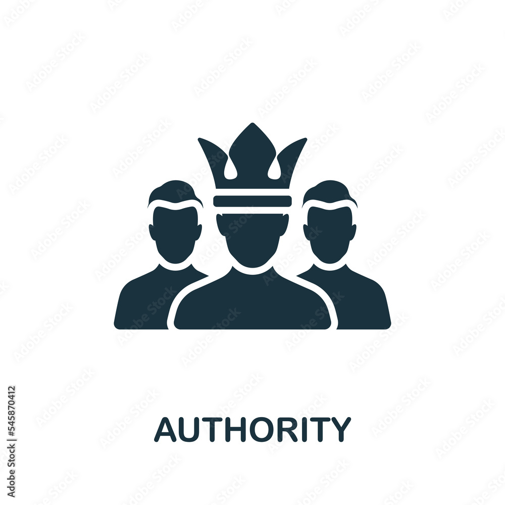Authority icon. Monochrome simple Life Skills icon for templates, web ...