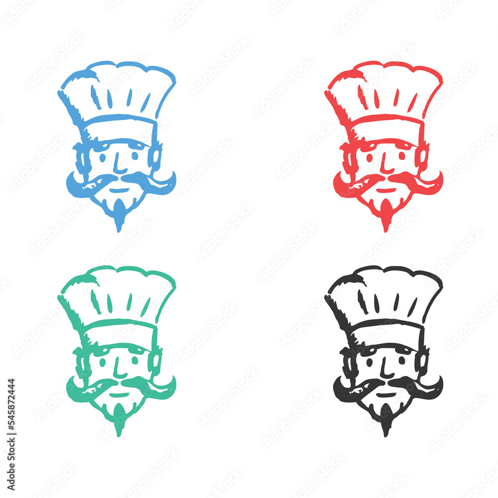 Chef Cartoon icon, Kitchen Chef hat icon, chef logo vector icons in ...