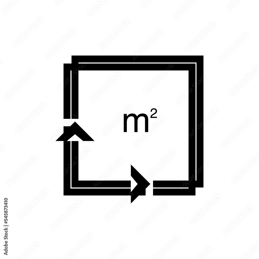 Coordinate axes sign. Coordinate system. Square area icon. Measuring ...